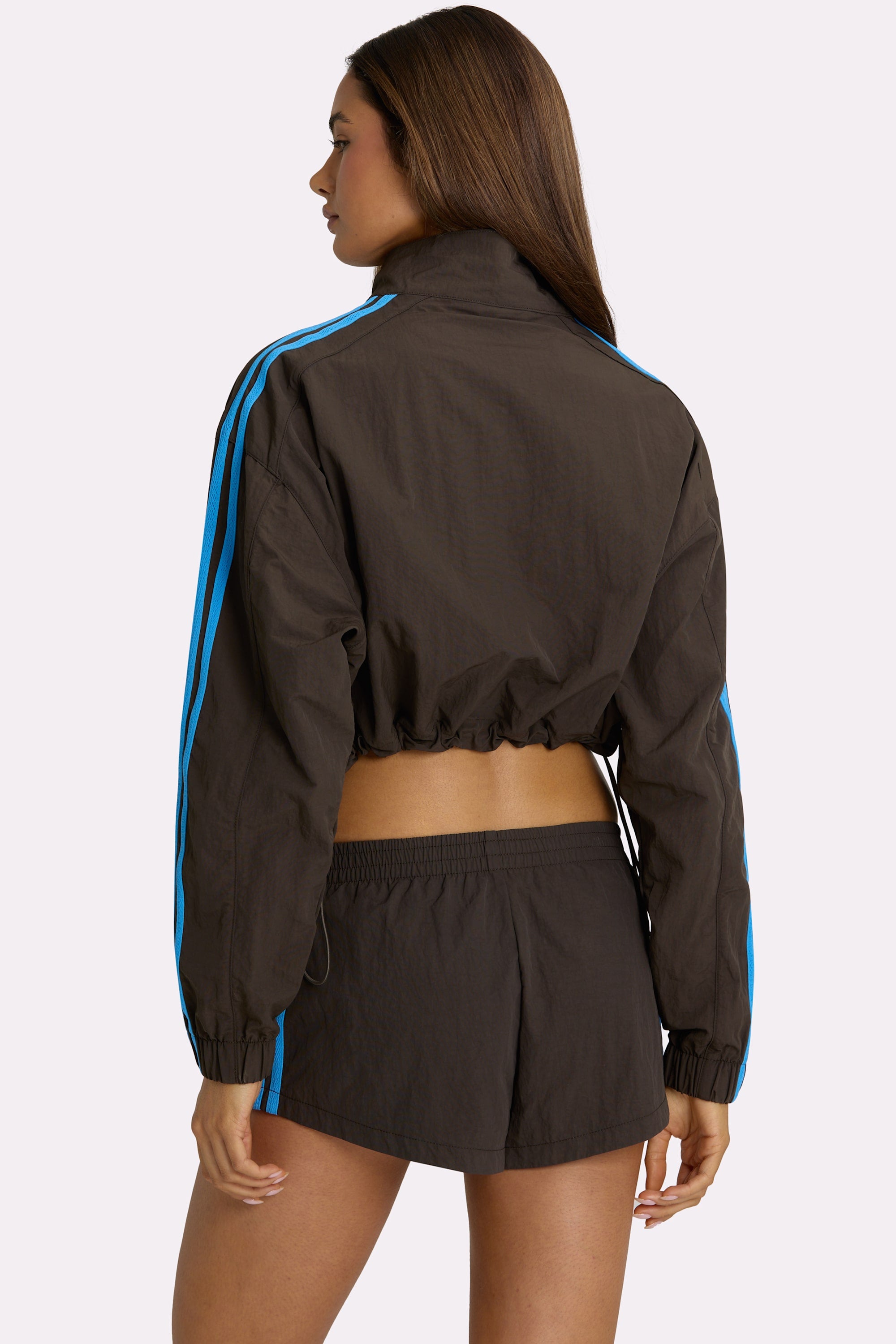 Woven Zip-Up Track Jacket in Truffle – Bo+Tee
