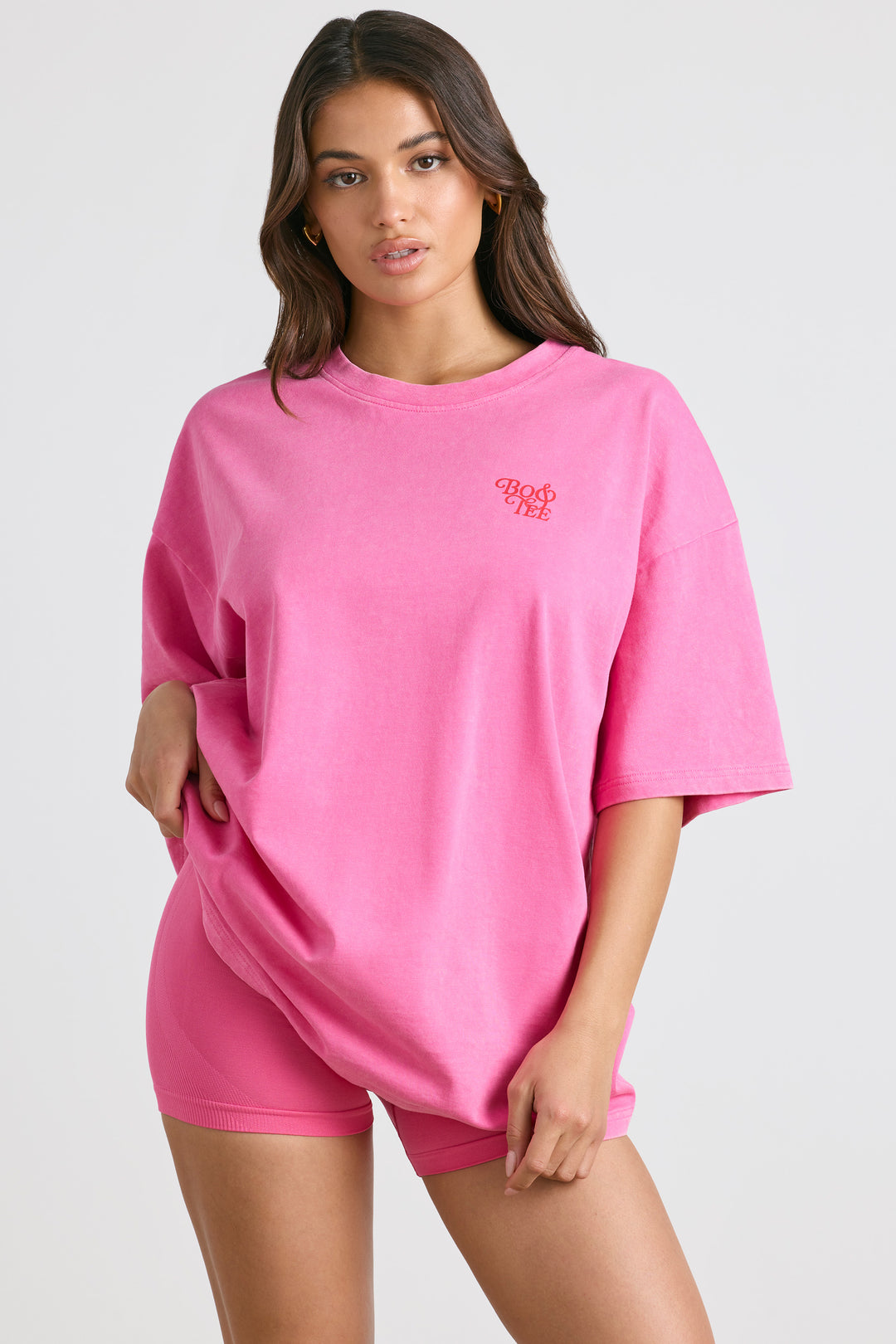 Angel Energy Oversized Short-Sleeve T-shirt in Hot Pink | Bo&Tee – Bo+Tee