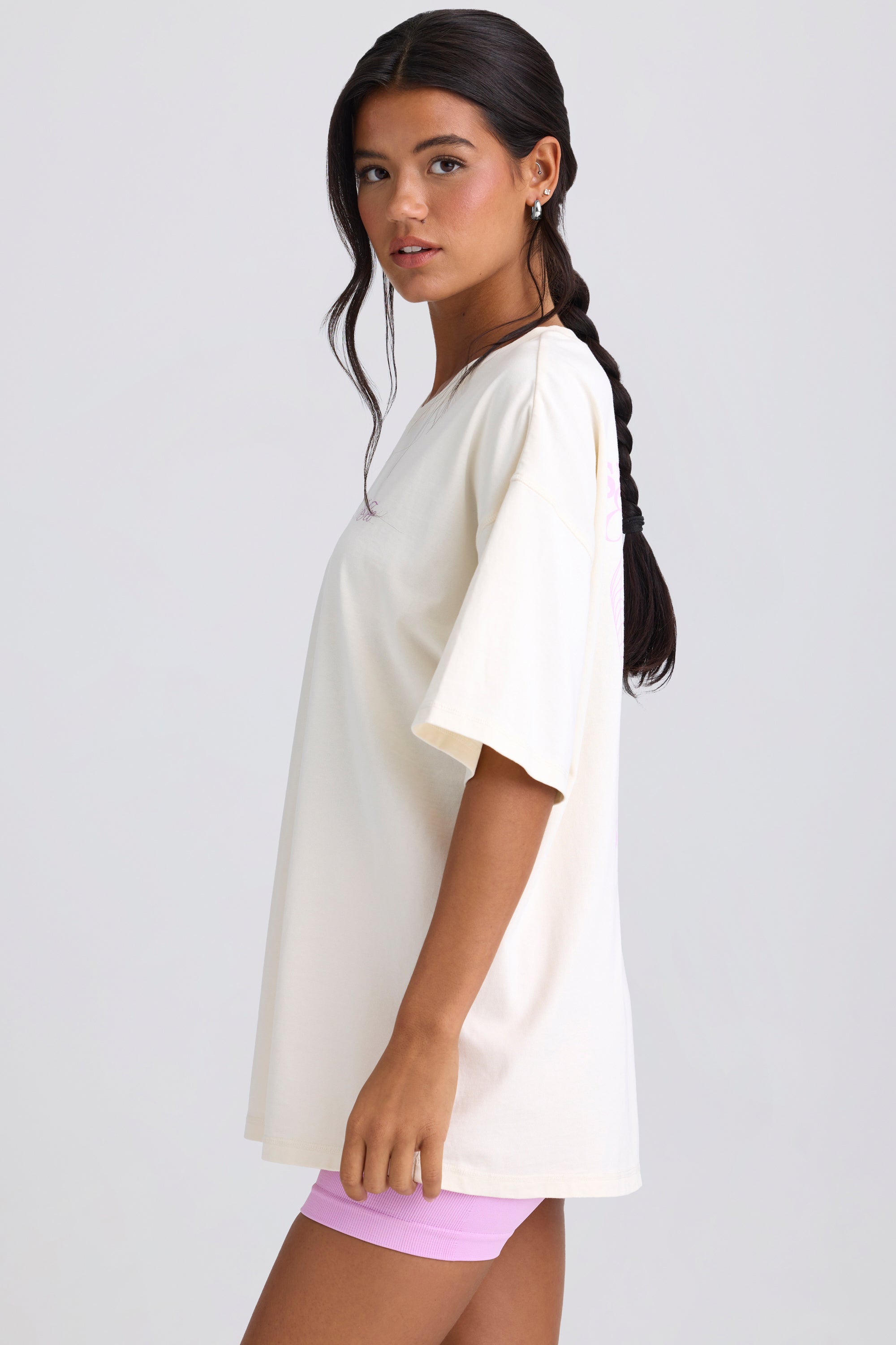 Oversized Short-Sleeve T-Shirt in Egg Shell – Bo+Tee