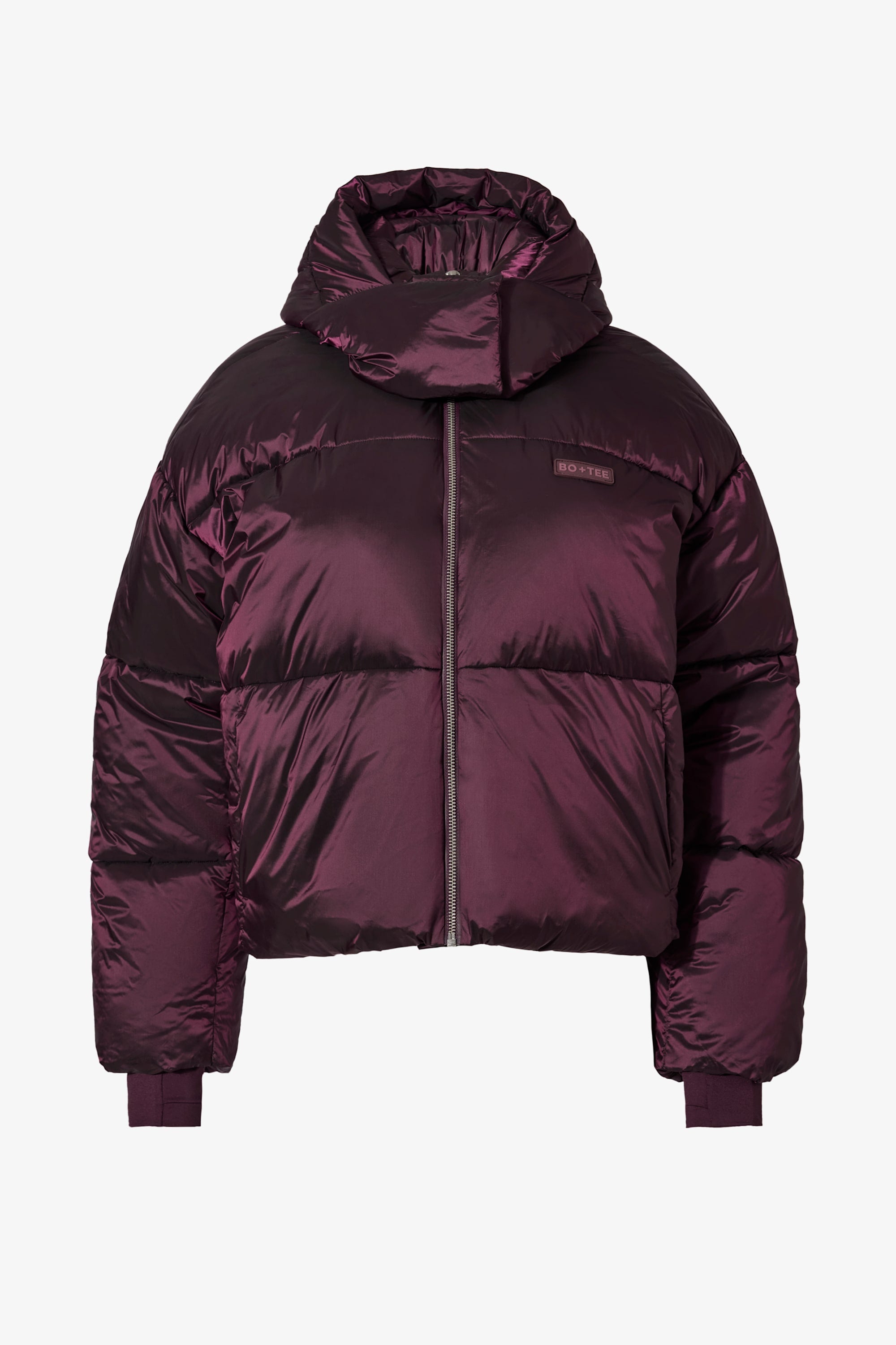 Waterproof Cropped Oversized Ski Jacket in Burgundy – Bo+Tee