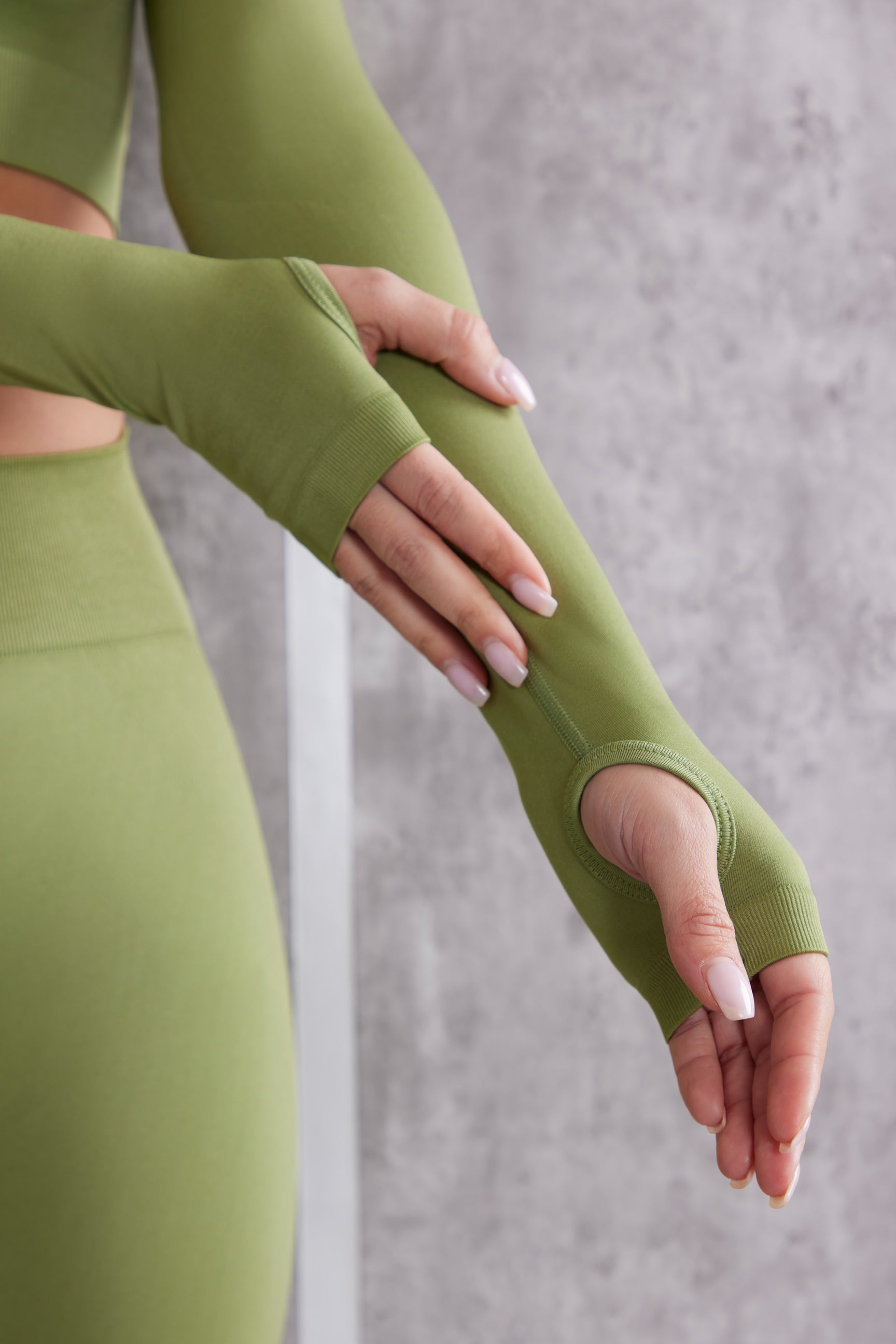 Instinct Long Sleeve Crop Top in Olive | Bo+Tee